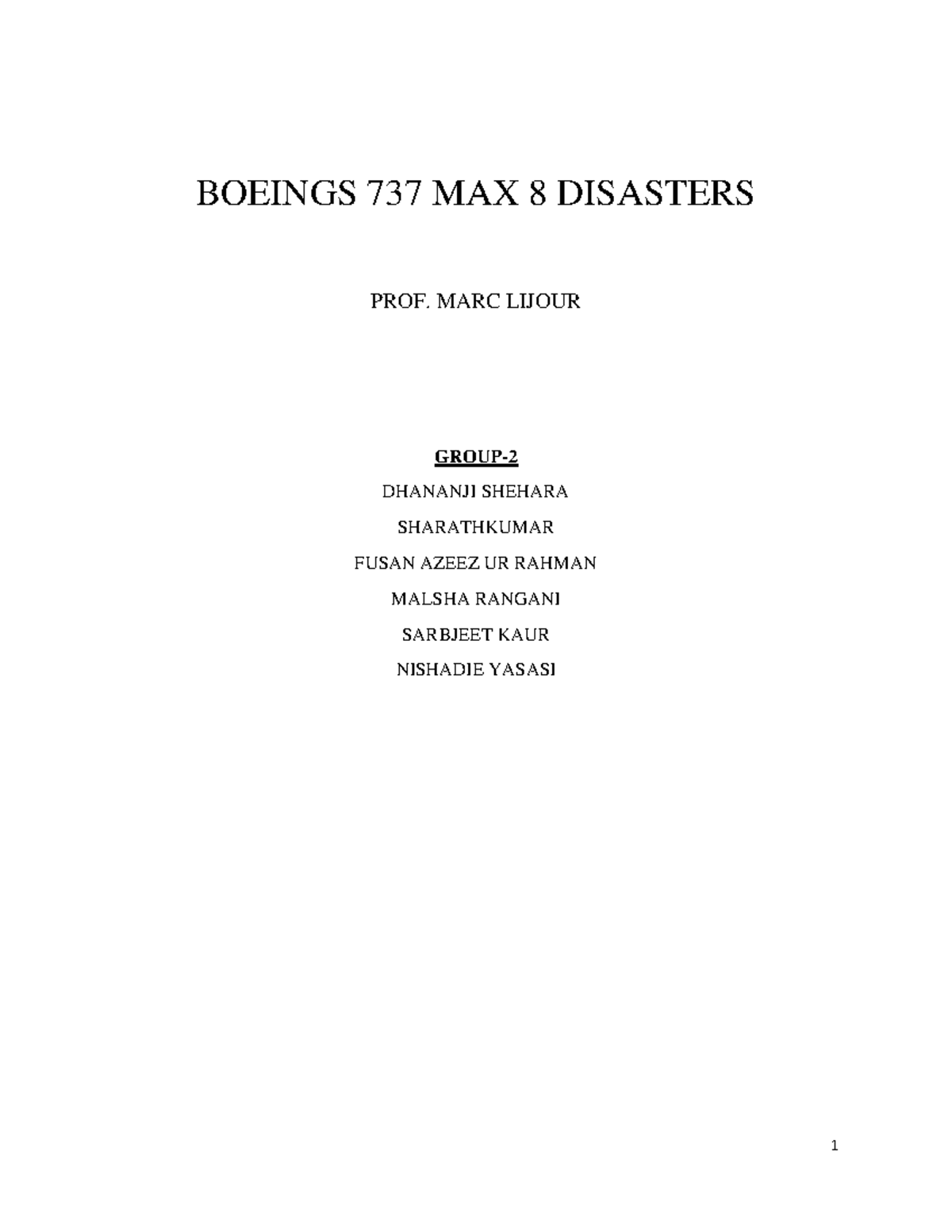 Boeing 737 MAX 8 Disasters - Case Study Analysis and Findings - Studocu