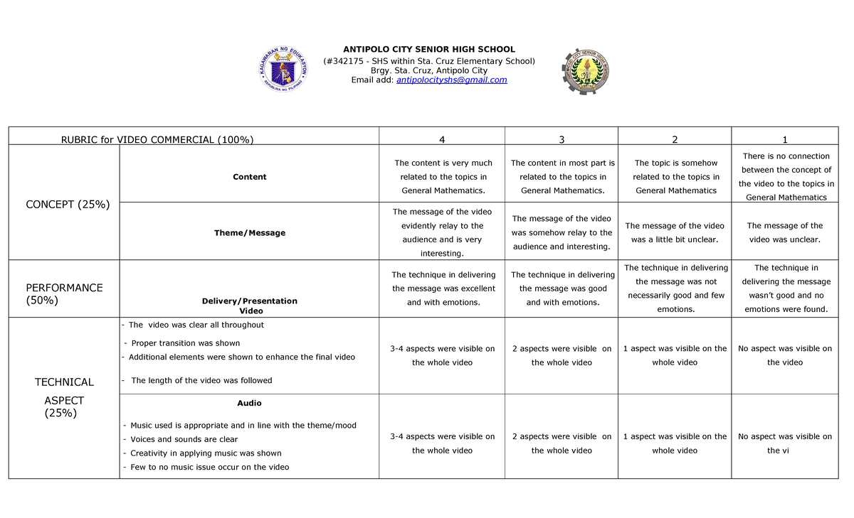 General Math Performance Evaluation Task 2nd Quarter - Studocu