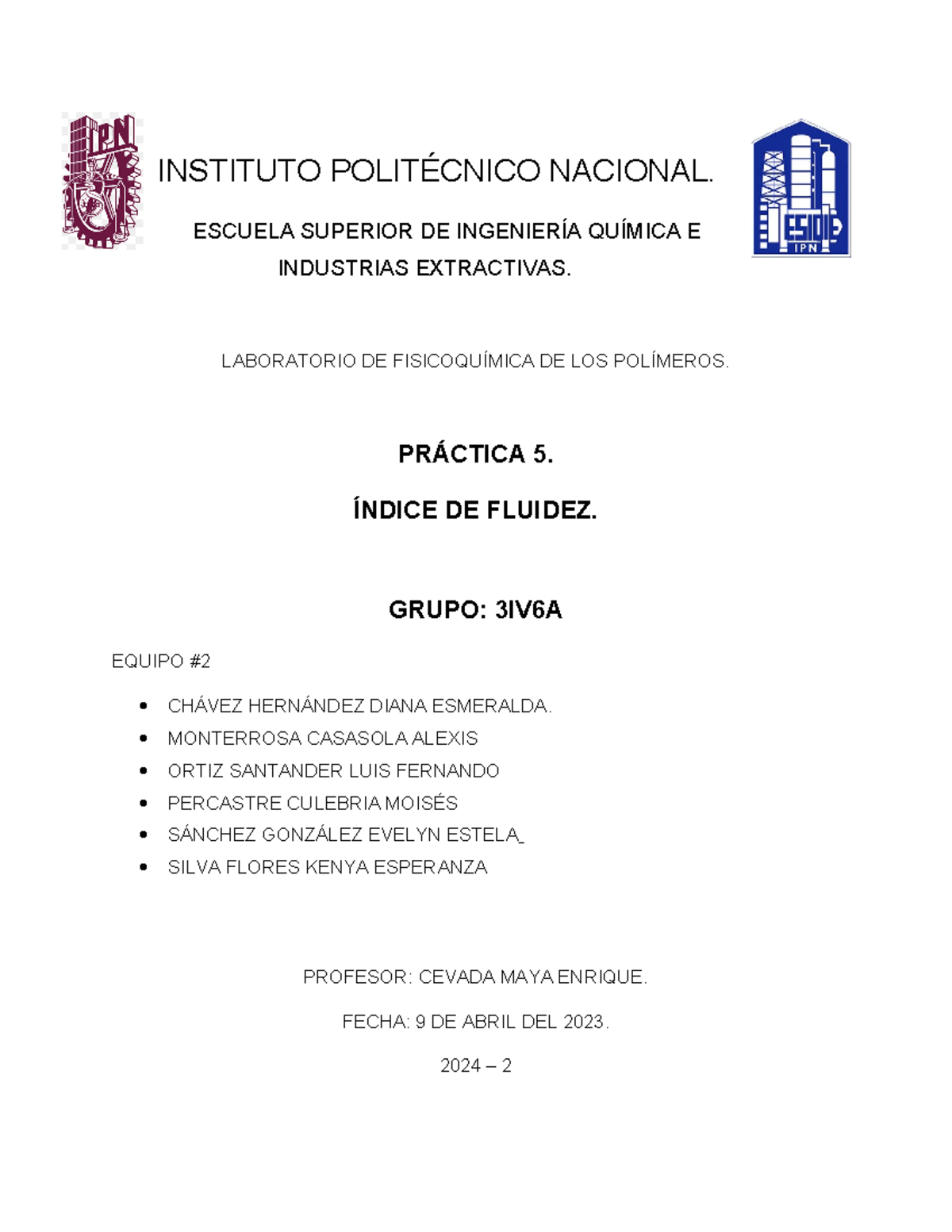 Práctica 5: Determinación del Índice de Fluidez (MFR) de Polímeros ...