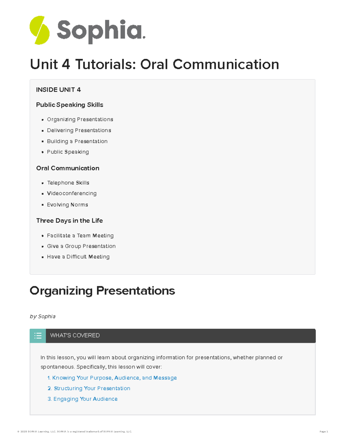 Unit 4 Tutorials: Mastering Oral Communication Skills - Studocu