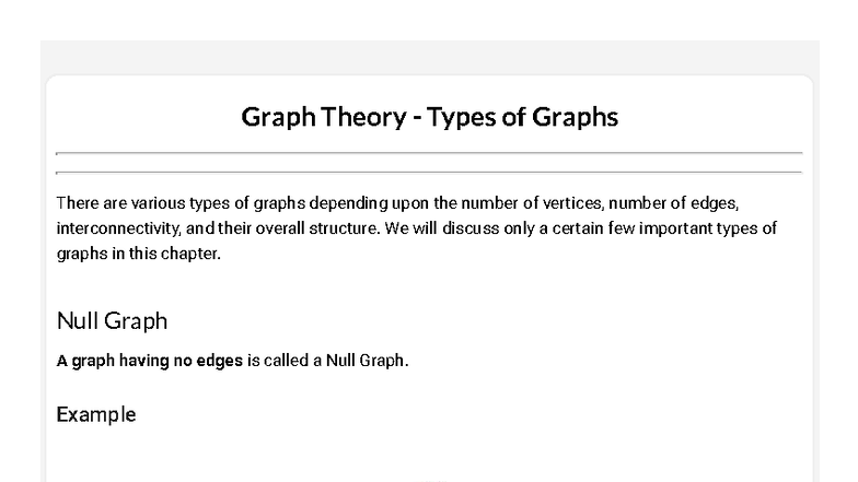 Graph Theory (MATH101) - Types of Graphs Explained - Studocu