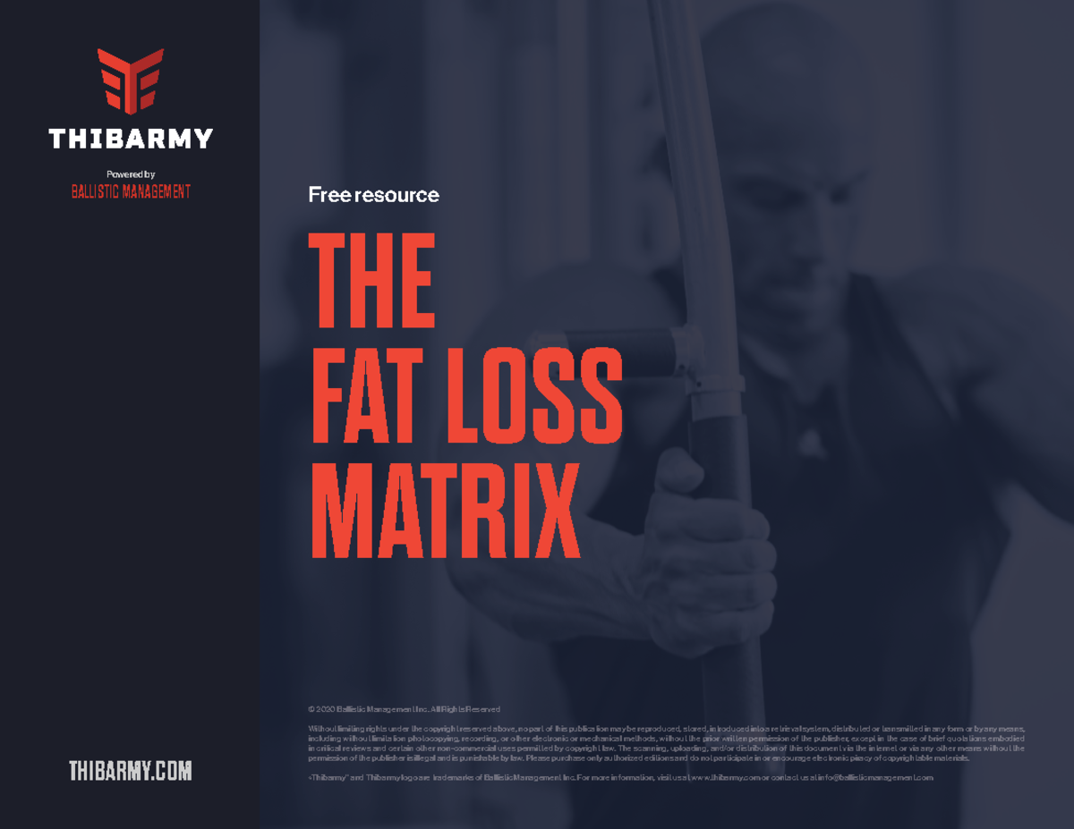 Fat Loss Matrix: Effective Programming for a 10-16 Week Phase - Studocu