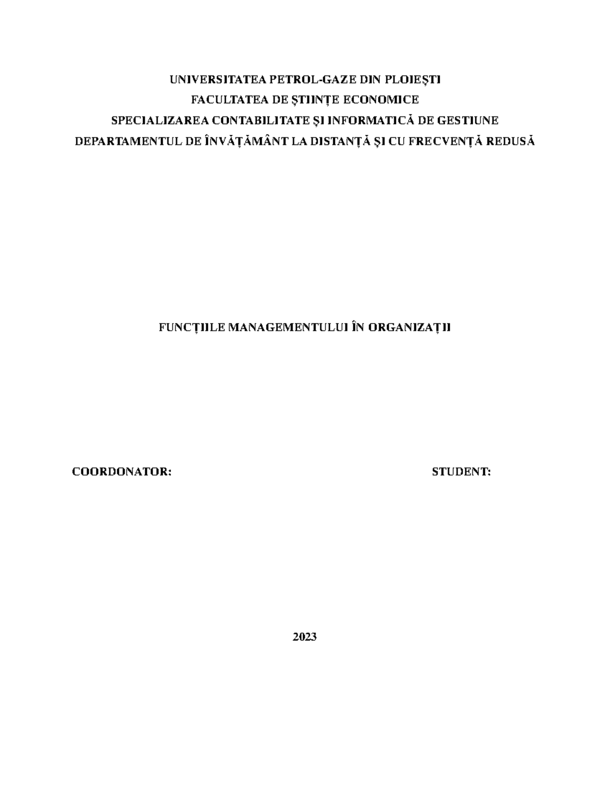 Functiile Managementului in Organizatii - Analiza si Caracteristici ...