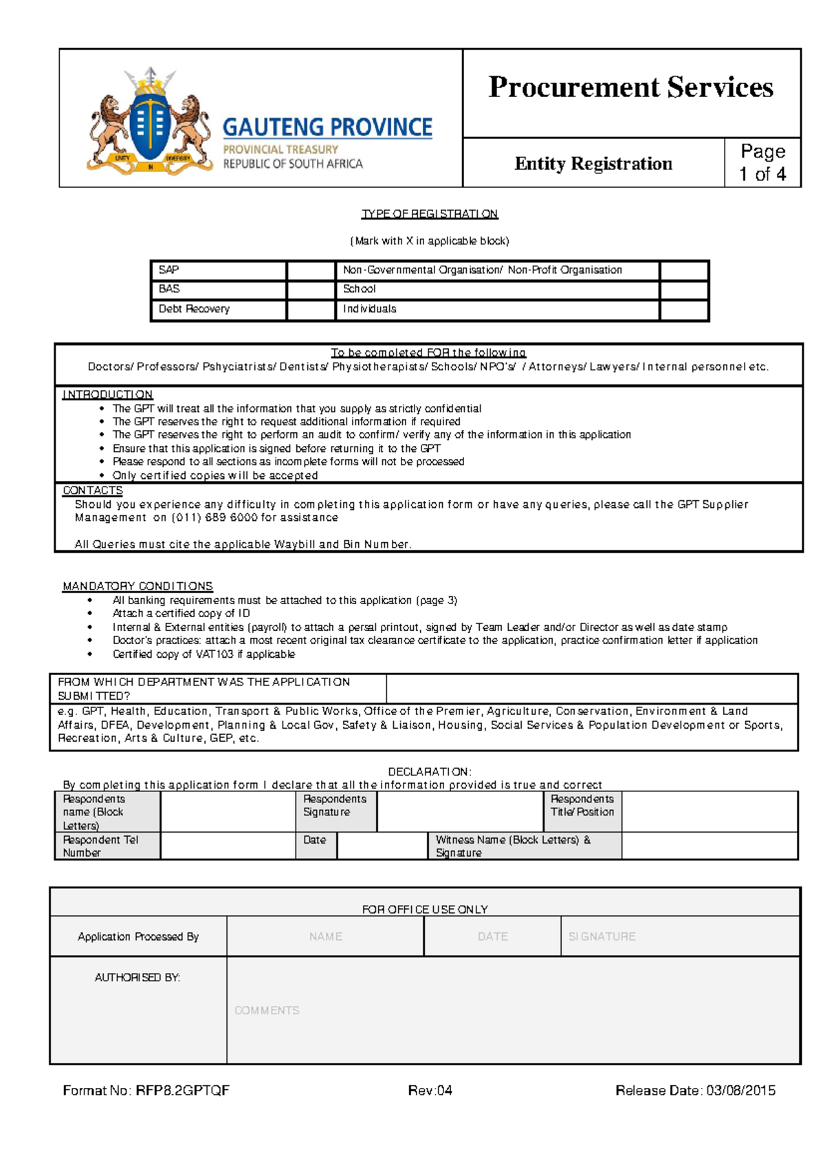 NEW Individual Vendor Registration Form for GPG Departments - Studocu