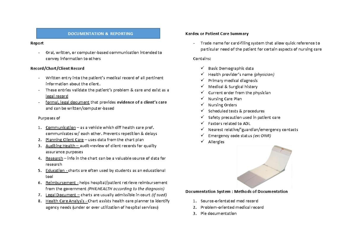 NURS 101: Comprehensive Nursing Documentation & Reporting Essentials ...