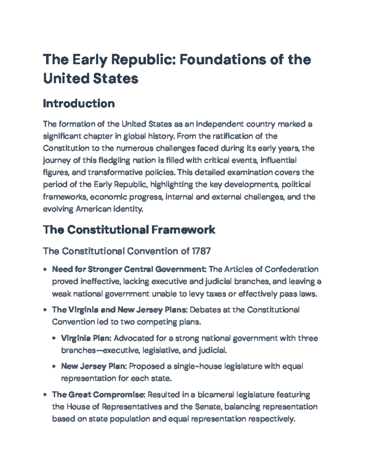 Early Republic (US Hist): Key Developments & Challenges Overview - Studocu