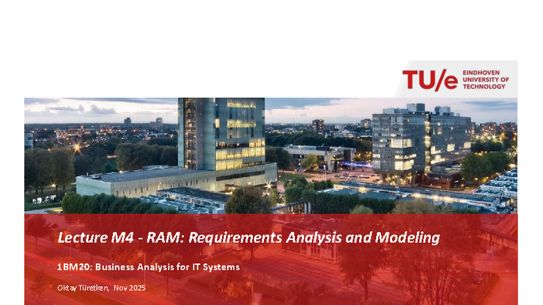 1BM20 M5 RAM: Requirements Analysis and Modeling Overview - Studeersnel