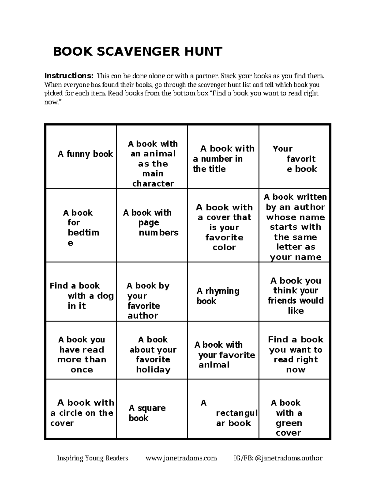 Scavenger Hunt for Book Lovers: Fun Quest Instructions - Studocu