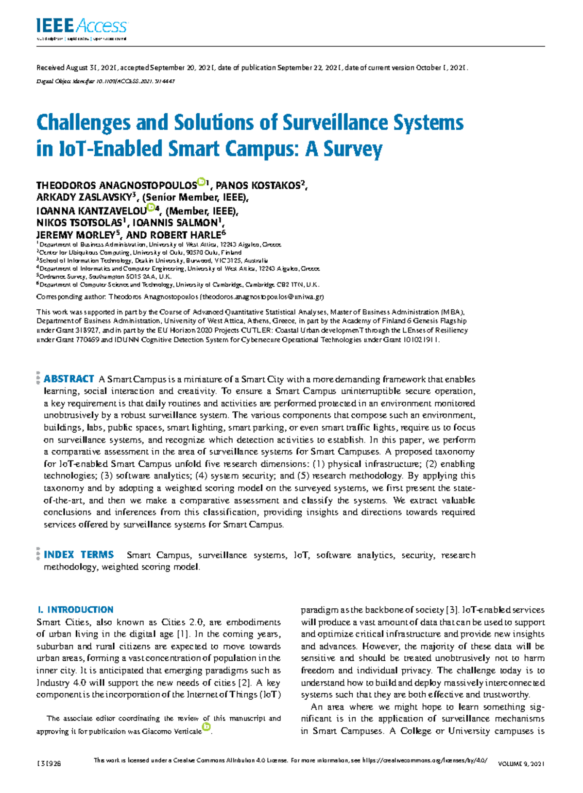 Challenges and Solutions of Surveillance Systems in IoT-Enabled Smart ...