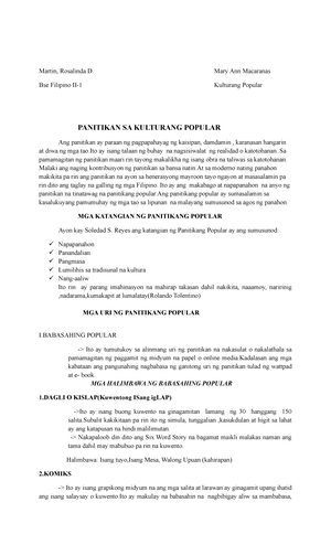 Filipino 10 Q1W3 - MODULE - Filipino Unang Kwarter - Modyul 3 Mga ...
