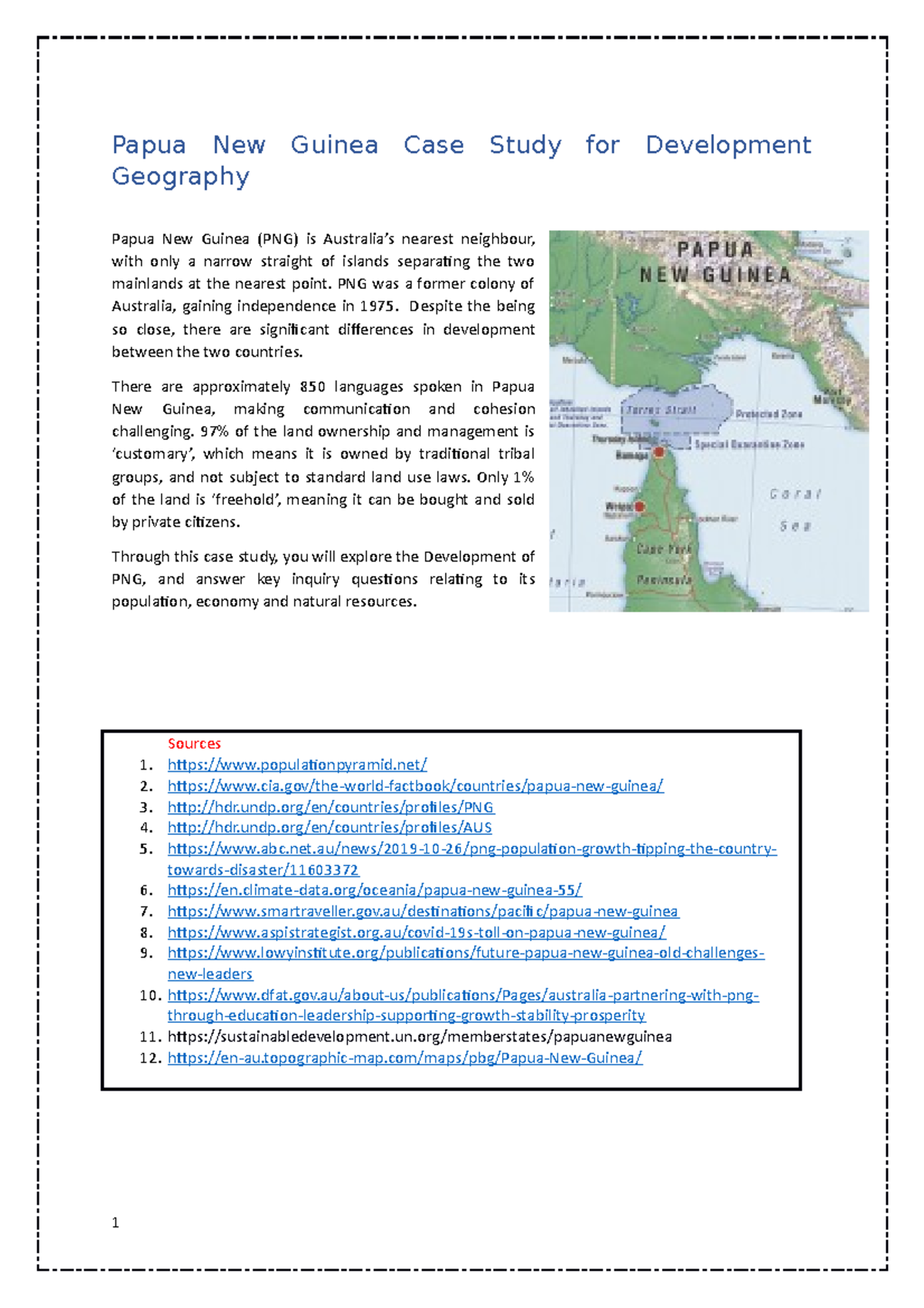 Papua New Guinea Case Study: Development Geography Insights - Studocu