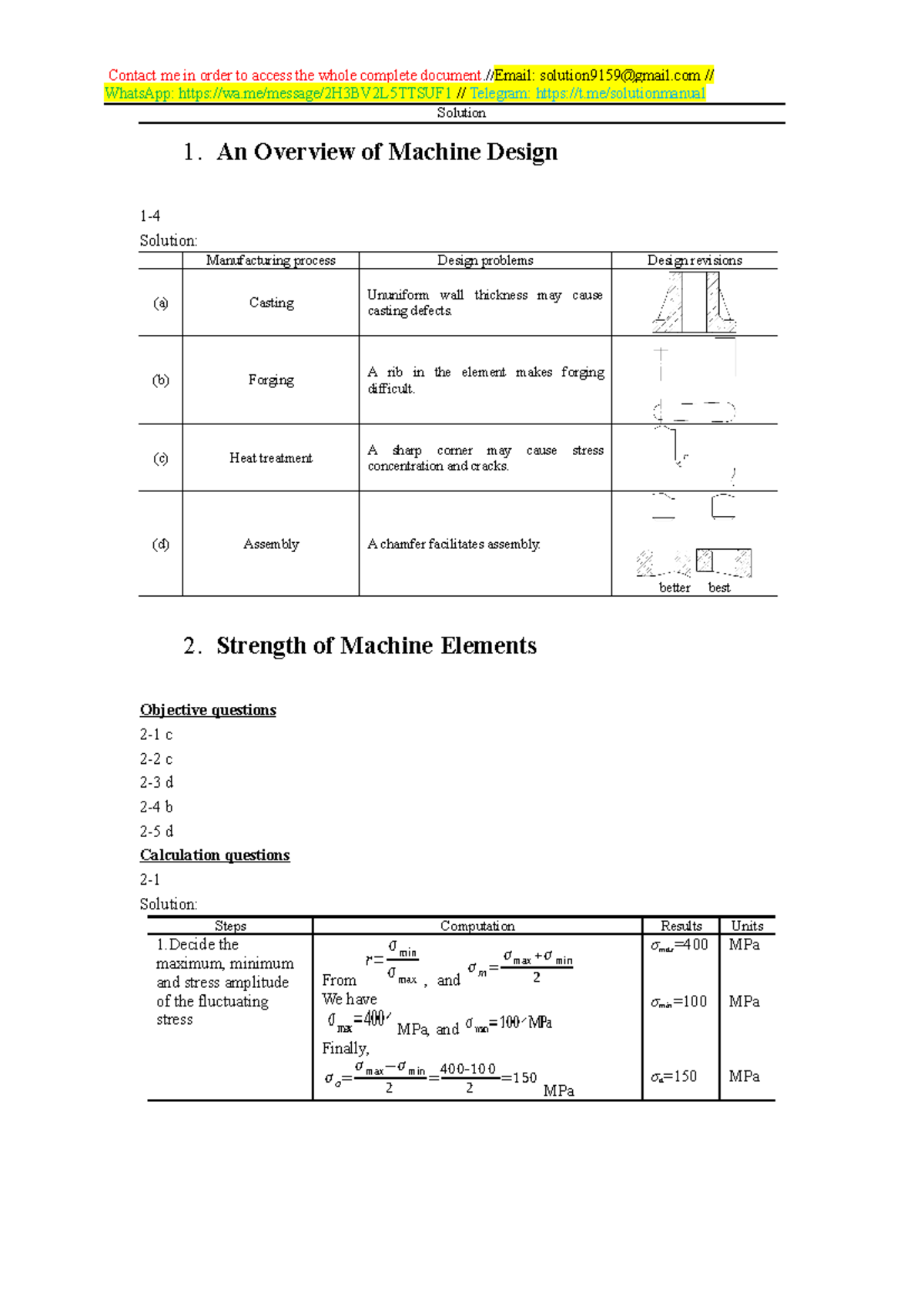 Solution Manual: Analysis & Design of Machine Elements (ENGR 402) - Studocu