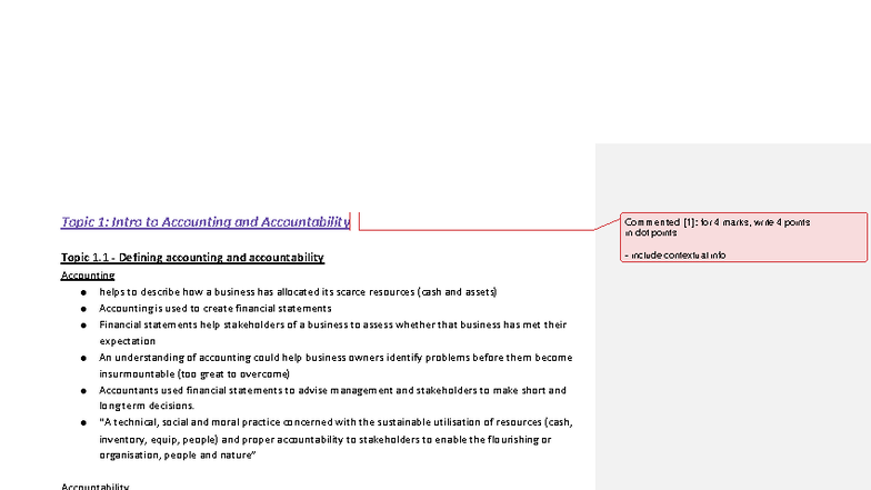 AAA - Final Exam Notes on Accounting and Accountability - Studocu