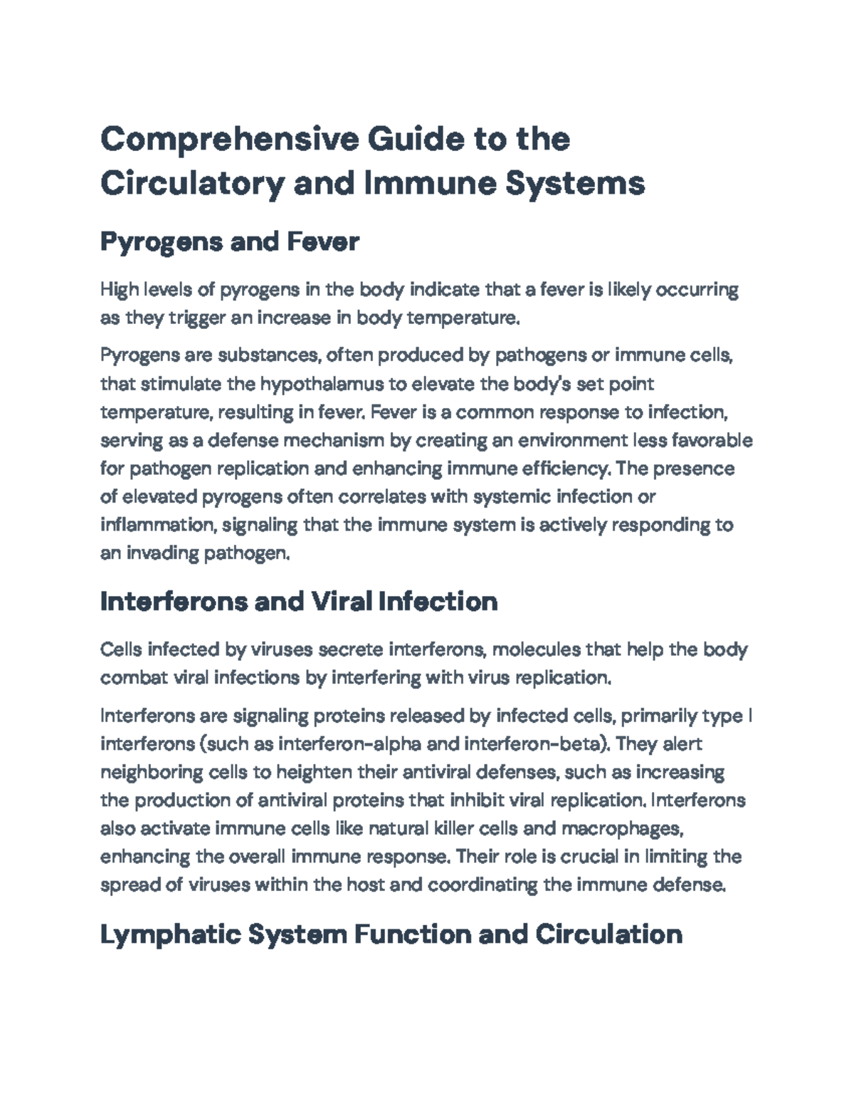 Comprehensive Overview of Circulatory & Immune Systems (BIO 101) - Studocu