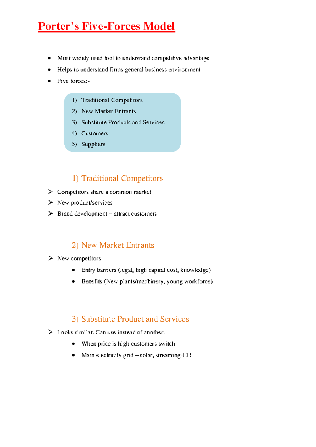 Porter’s Five-Forces Model - Porter’s Five-Forces Model • Most widely ...