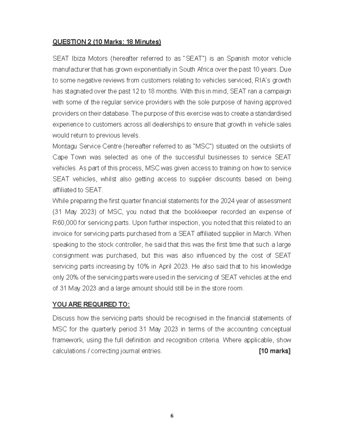FIA131: Conceptual Framework for SEAT Ibiza Servicing Parts Recognition ...