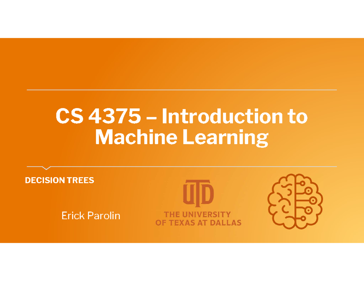 Final Exam Study Guide for BIO 101: Key Concepts and Topics - DECISION TREES Erick Parolin CS ...