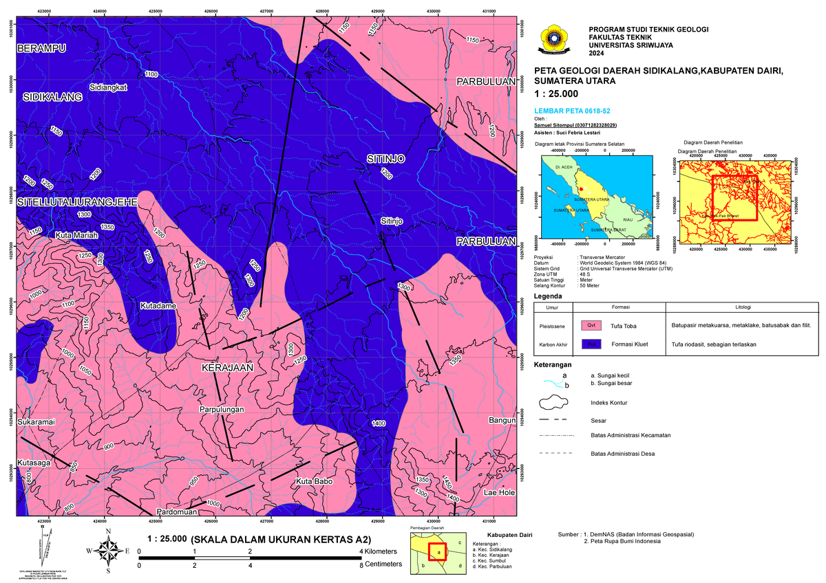 Geological Map Analysis of Sidikalang Region (GEO 101) - Studocu