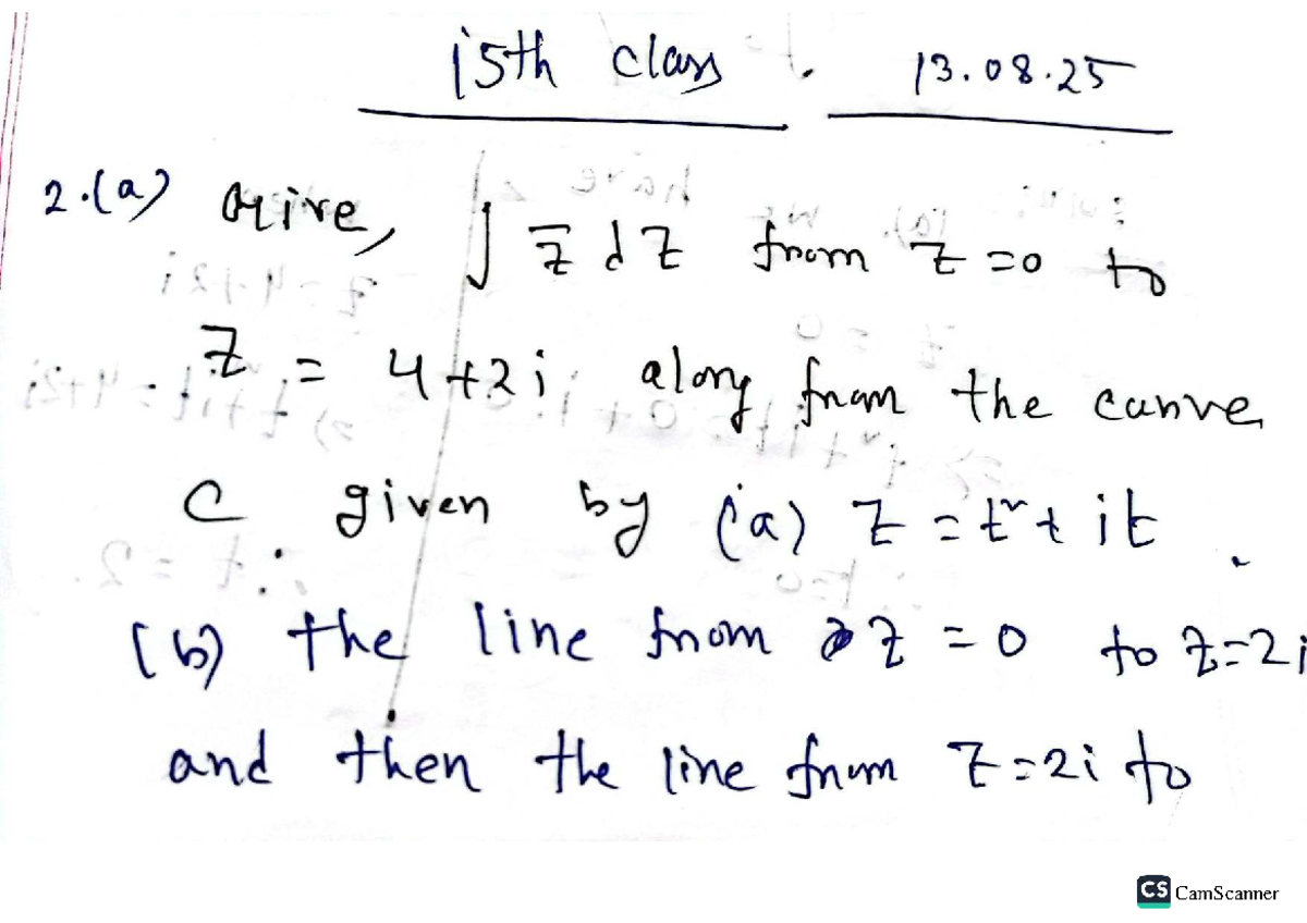MAT 205: 15th Class Hand Notes and Solutions - Studocu