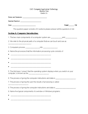 Computer Applications Technology PAT GR 12 2025 Guidelines for Learners ...