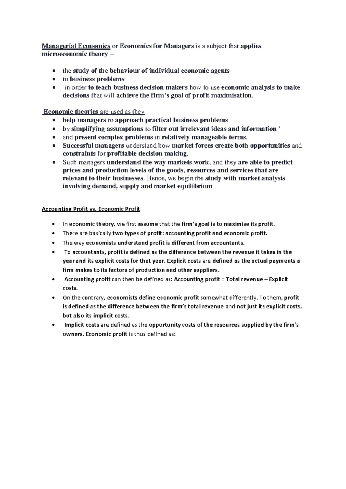Managerial Economics CH 1 - Supply, Demand, and Elasticity Concepts ...