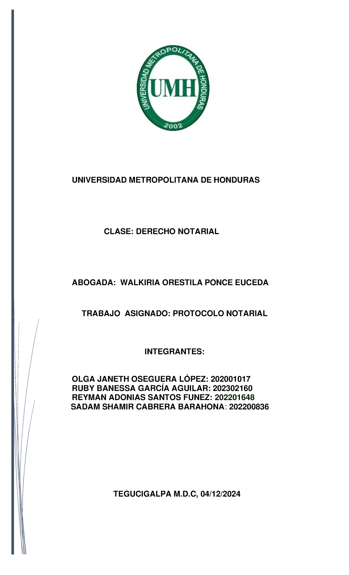 PROTOCOLO NOTARIAL - DERECHO NOTARIAL - UNIVERSIDAD METROPOLITANA - Studocu