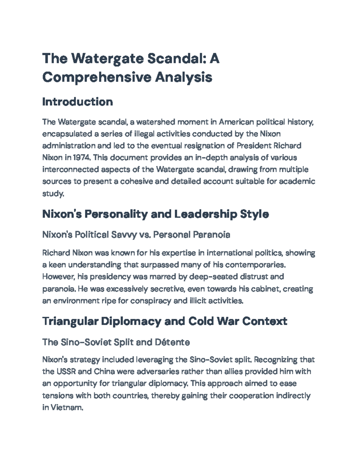 Watergate Scandal Analysis: Causes, Events & Impact (HIST 301) - Studocu
