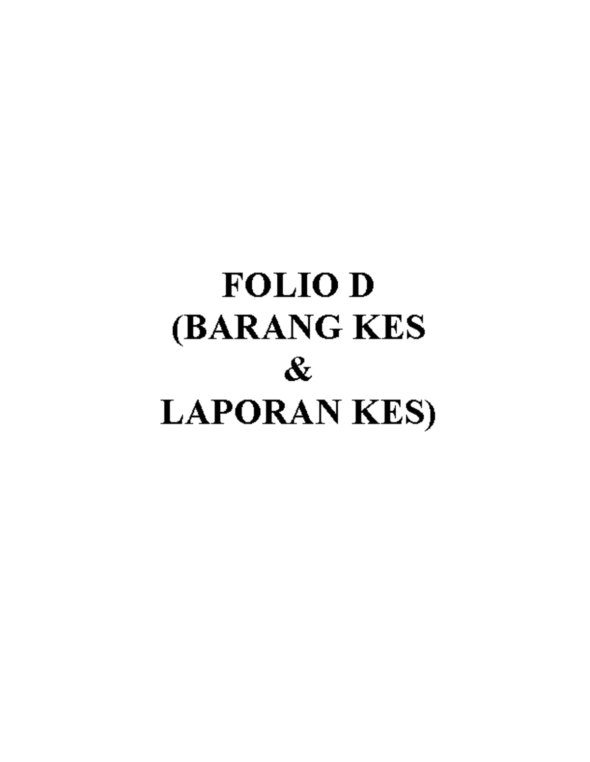 Investigation Paper: Folio D - Criminal Procedure Code Analysis - Studocu