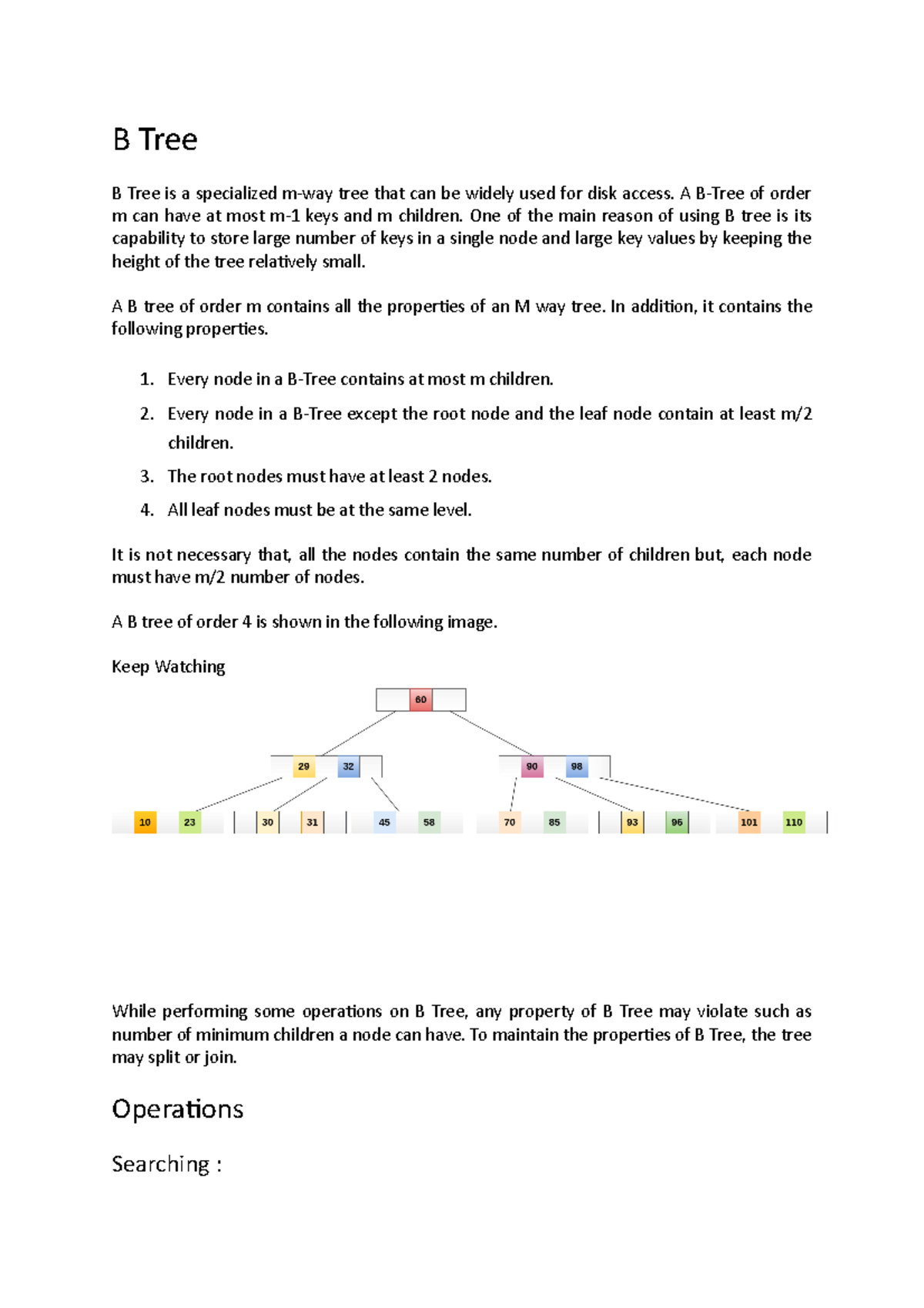 B Tree in Data Structure - B Tree B Tree is a specialized m-way tree ...