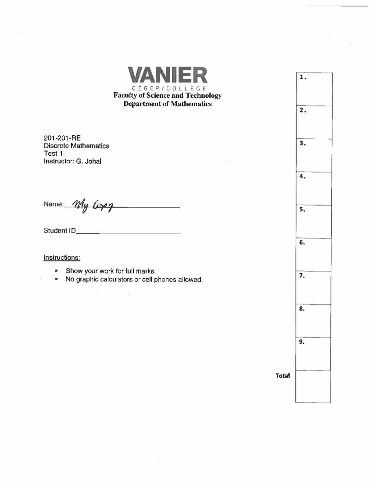 Discrete Mathematics F24 Test 1 - Practice Exam - Studocu