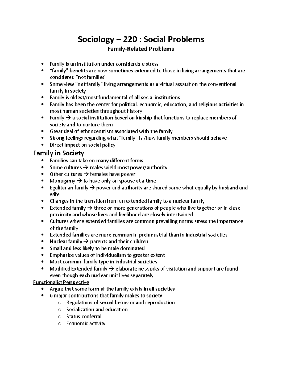 Family Related Problems - Sociology – 220 : Social Problems Family ...