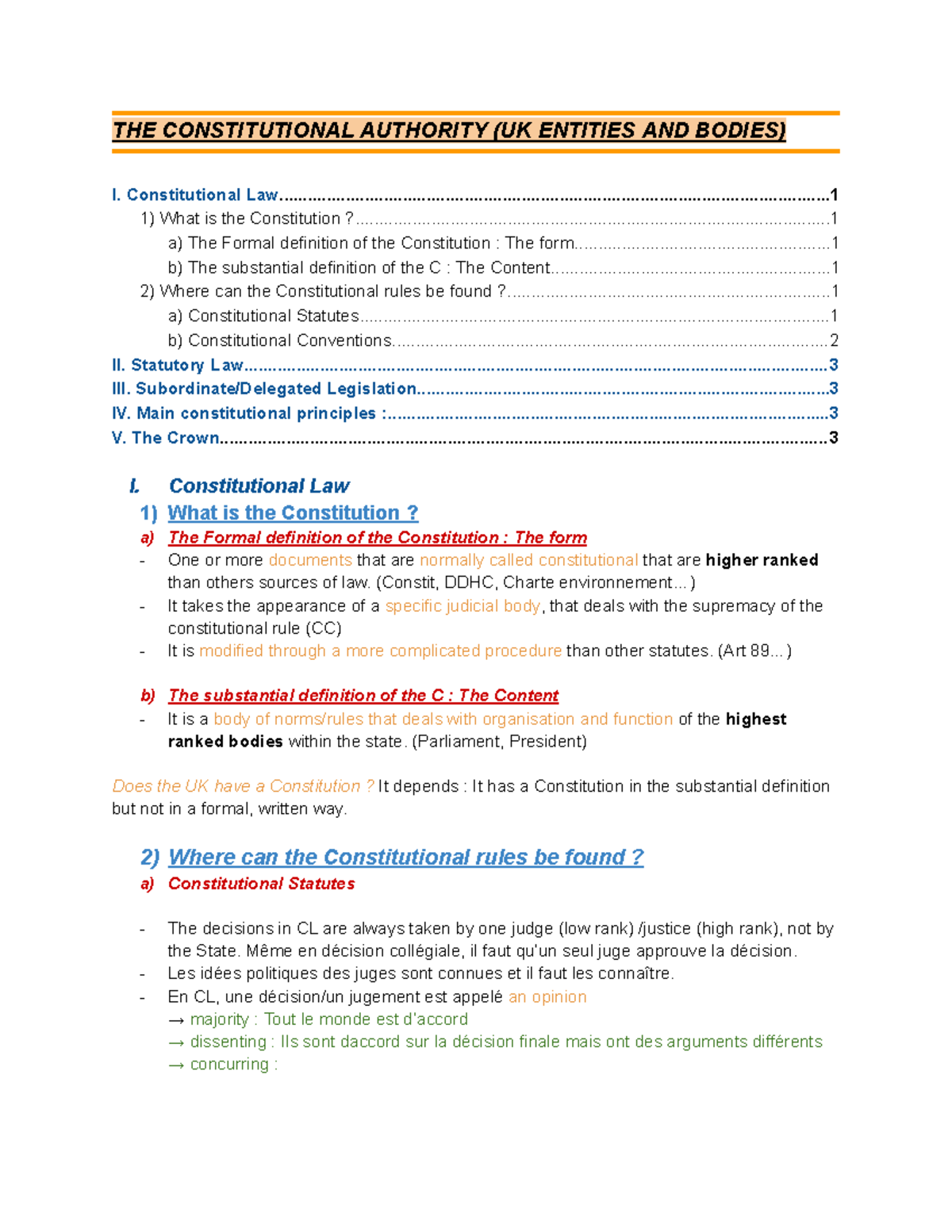 UK Constitutional Law: Authority, Statutes, and Principles Overview ...