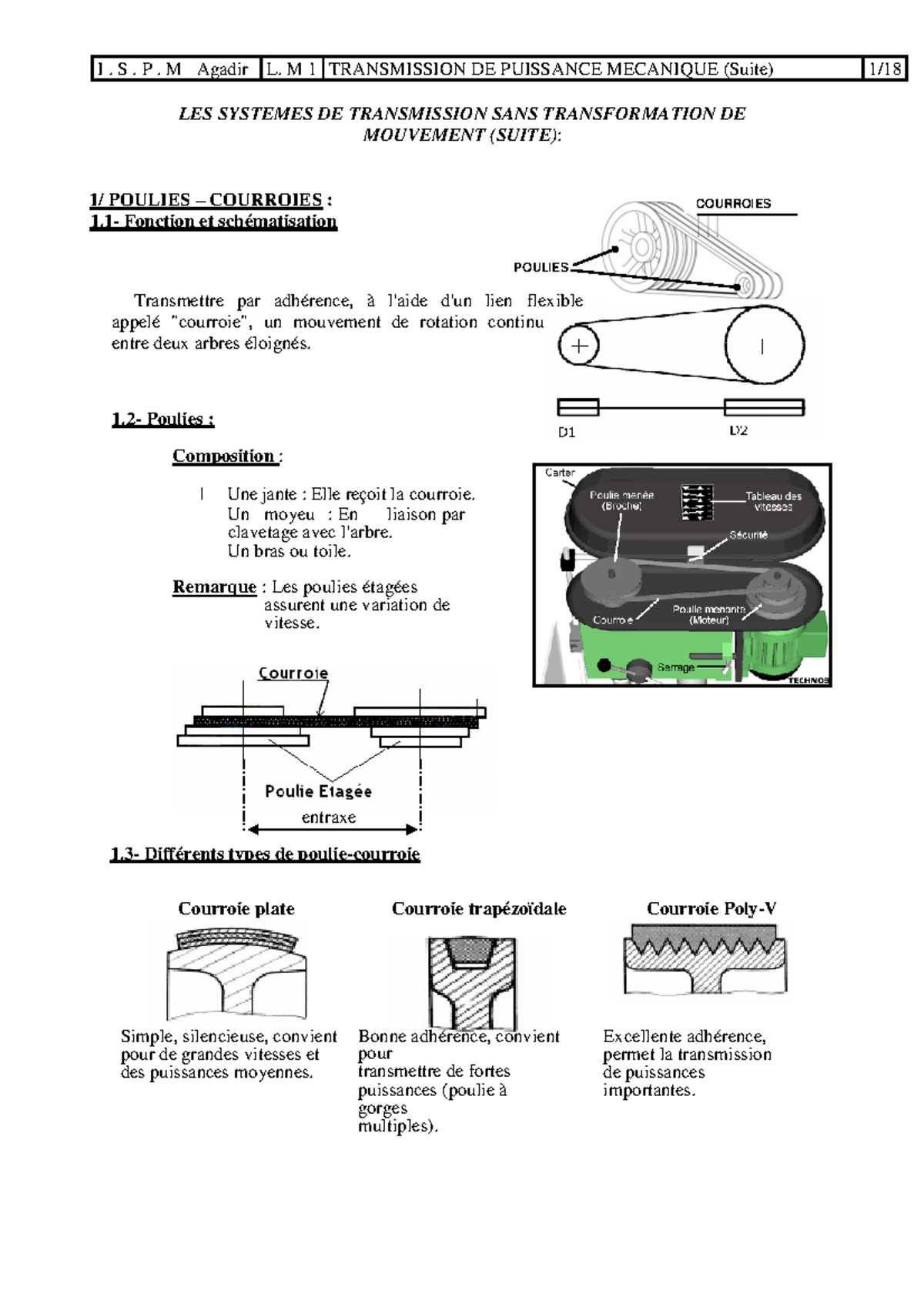 S302-Transmission de Mouvements par Poulies et Engrenages - Studocu