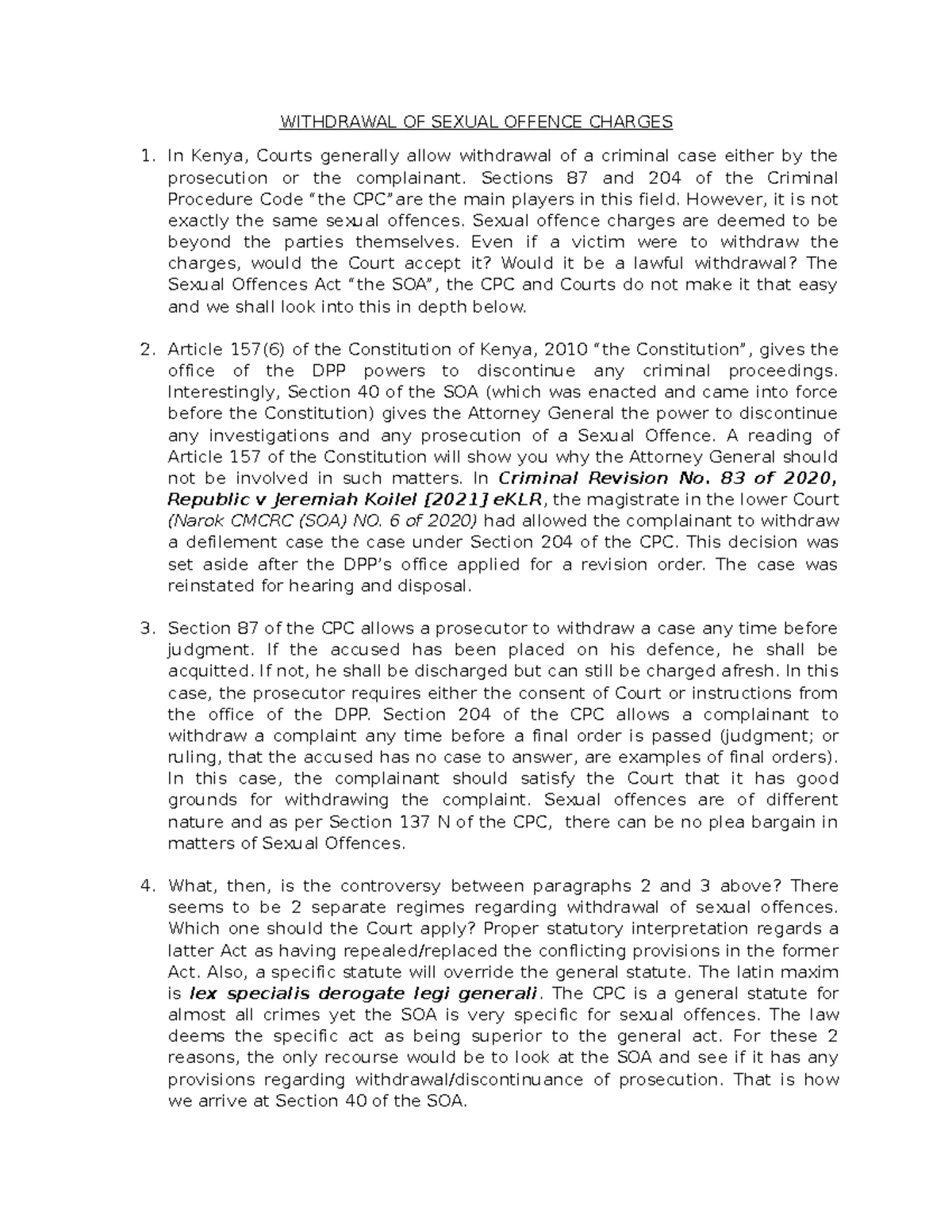 Police abstract - STATUTORY TOOLS - THE KENYA POLICE ABSTRACT FROM ...