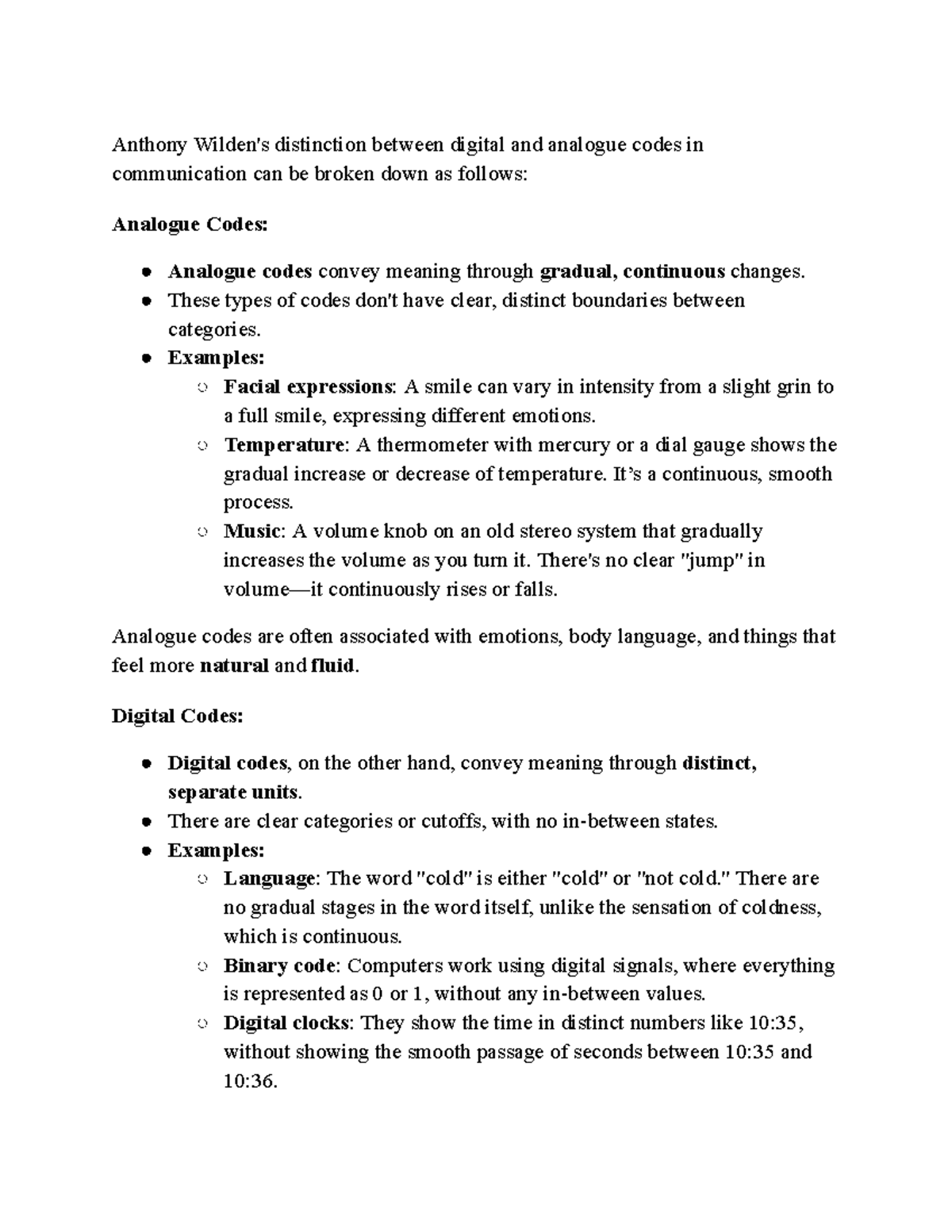 Semiotics: Analogue vs. Digital Codes Explained - Studocu