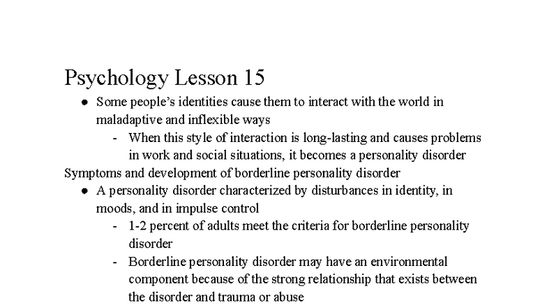 Psychology Lesson 15: Understanding Personality & Dissociative ...