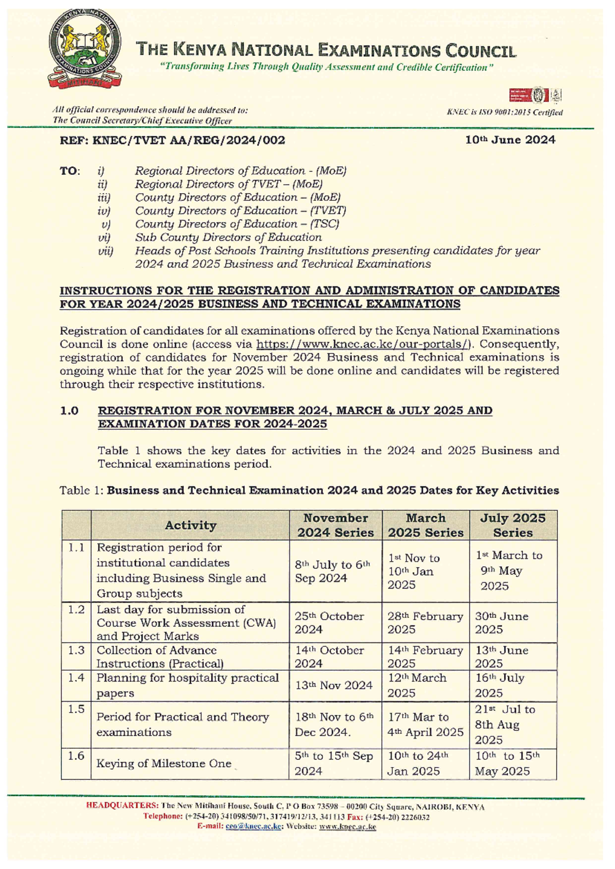 Instructions for Registration and Administration of Candidates for BTEP ...