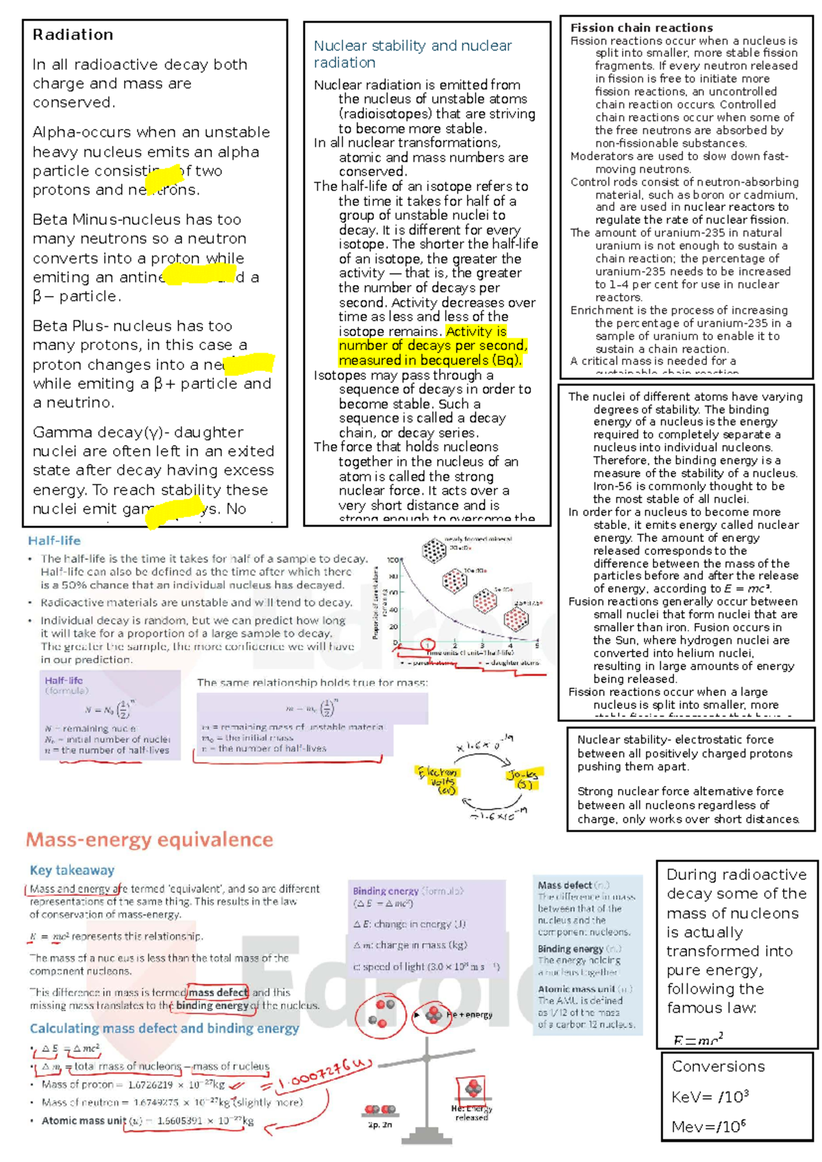 Nuclear Physics Summary: Radioactive Decay & Fission (Ch 6 & 7) - Studocu