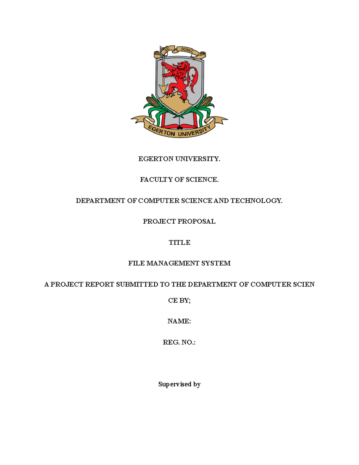 File Management Project Report - EGERTON UNIVERSITY. FACULTY OF SCIENCE ...