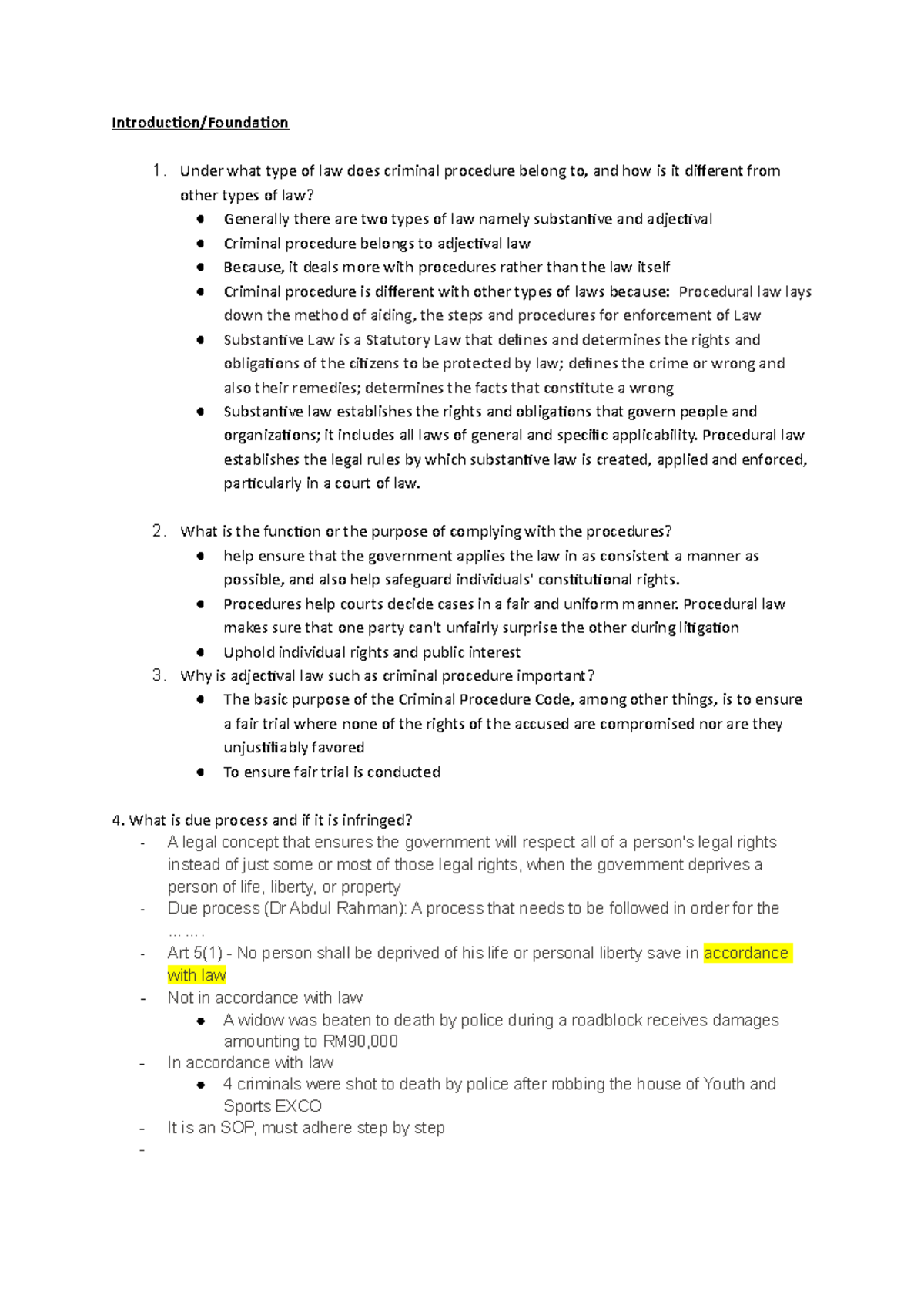 TUTO CPC - TUTORIAL QUESTIONS AND ANSWERS - Introduction/Foundation Under what type of law does ...