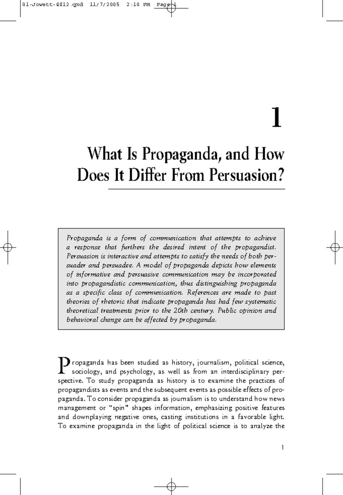11847 Chapter 1 - Understanding Propaganda and Persuasion - Studocu