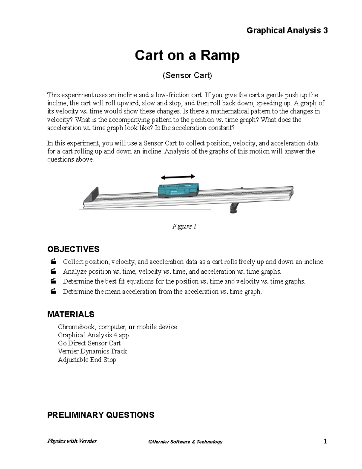 PWV 03 Lab - Graphical Analysis of Cart on a Ramp Motion - Studocu