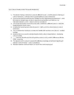 COUC 505 C1 Quiz: Helping as a Personal Journey Insights - Studocu