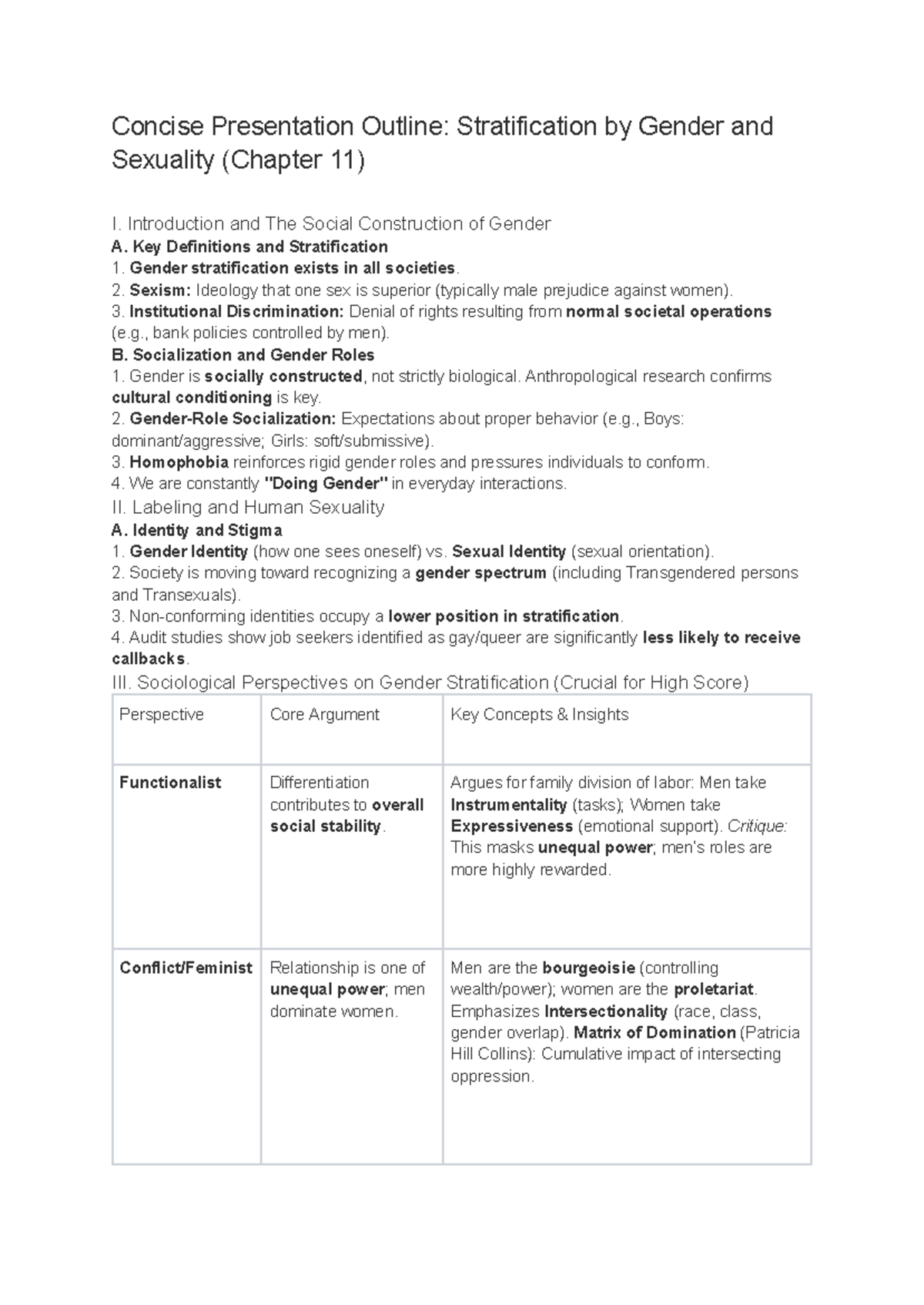 Stratification by Gender and Sexuality: Chapter 11 Outline - Studocu