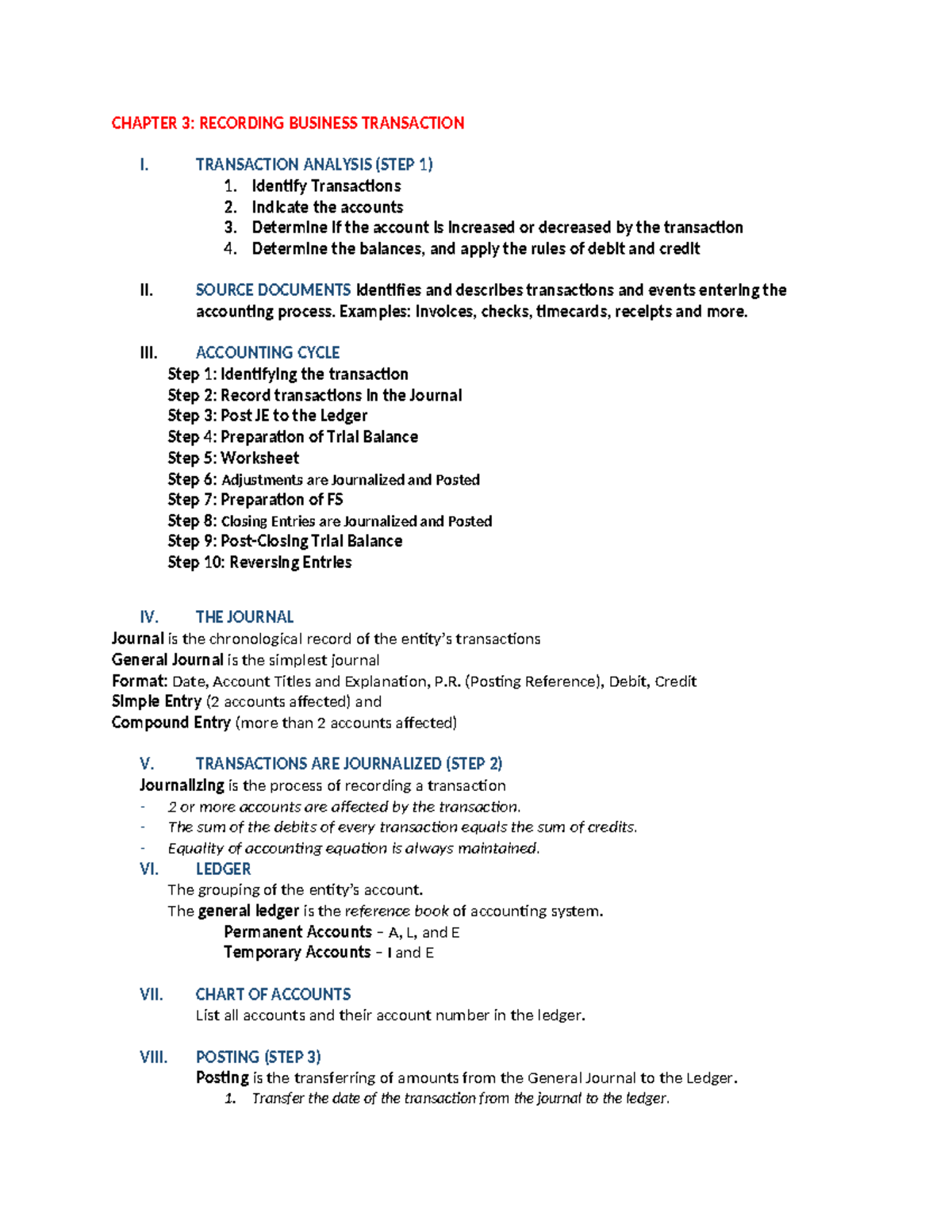 CH 3 FAR - Recording Business Transactions and the Accounting Cycle ...