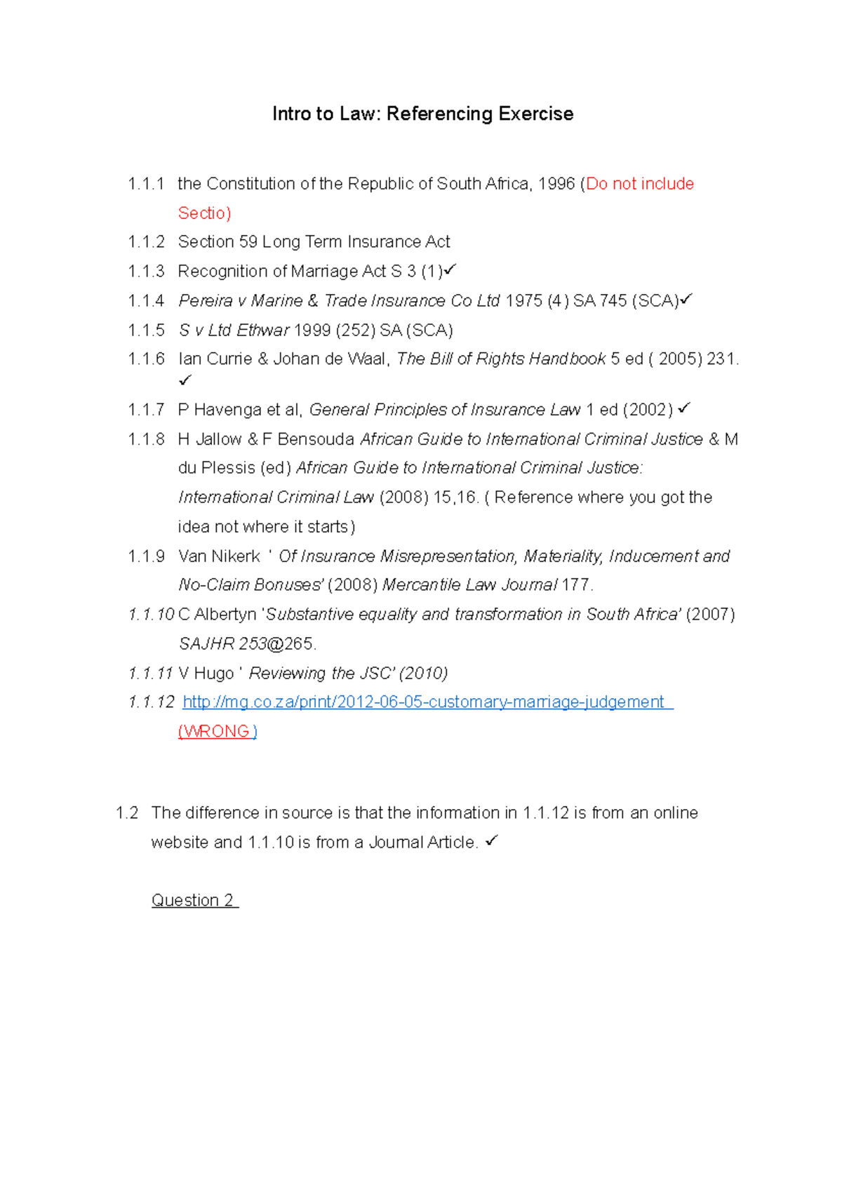 Intro to Law: Tut on References & Constitution Analysis - Studocu