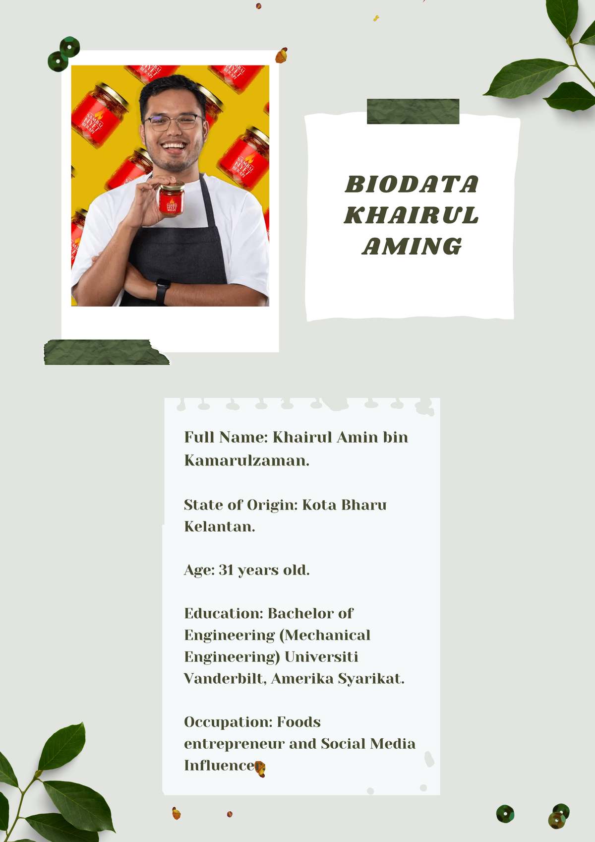 MGT153 Individual Assignment: Khairul Aming's Entrepreneurial Journey ...