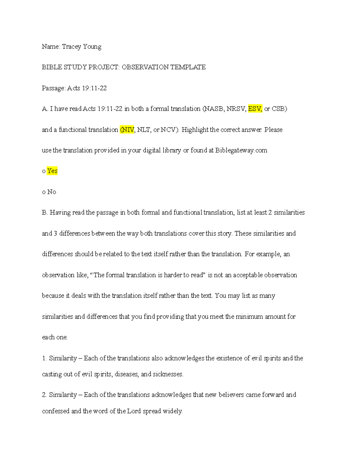 BIBL104 - Week 1 Bible Study Project Observation Template - Studocu