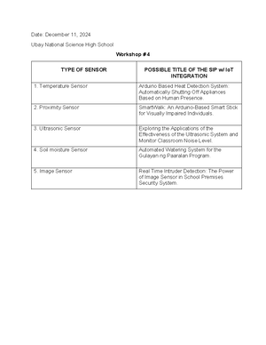 Workshop 2 - Science Investigatory Project sample report - Date ...