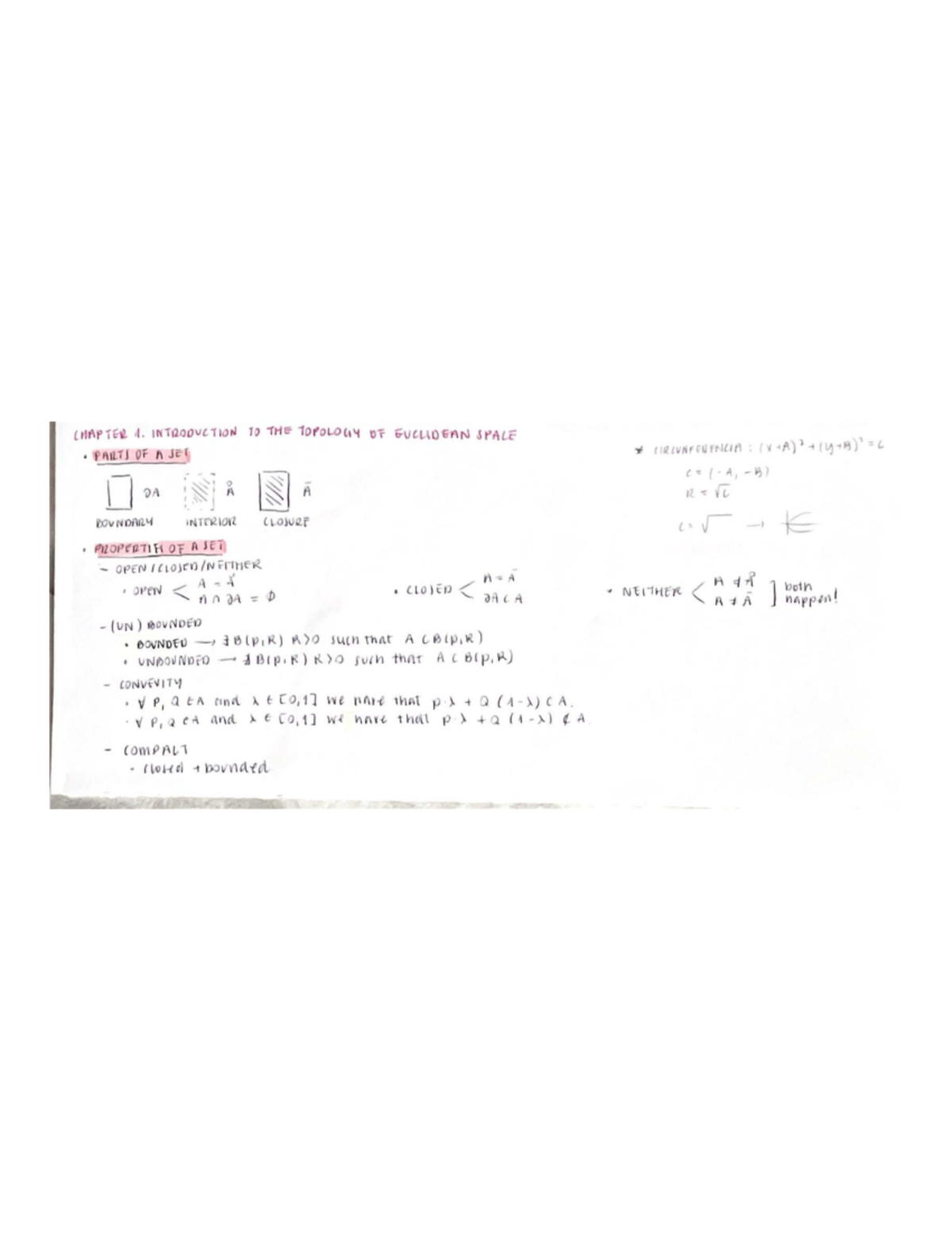 MATES I - Apuntes: Topología, Límites y Derivadas Parciales - Studocu